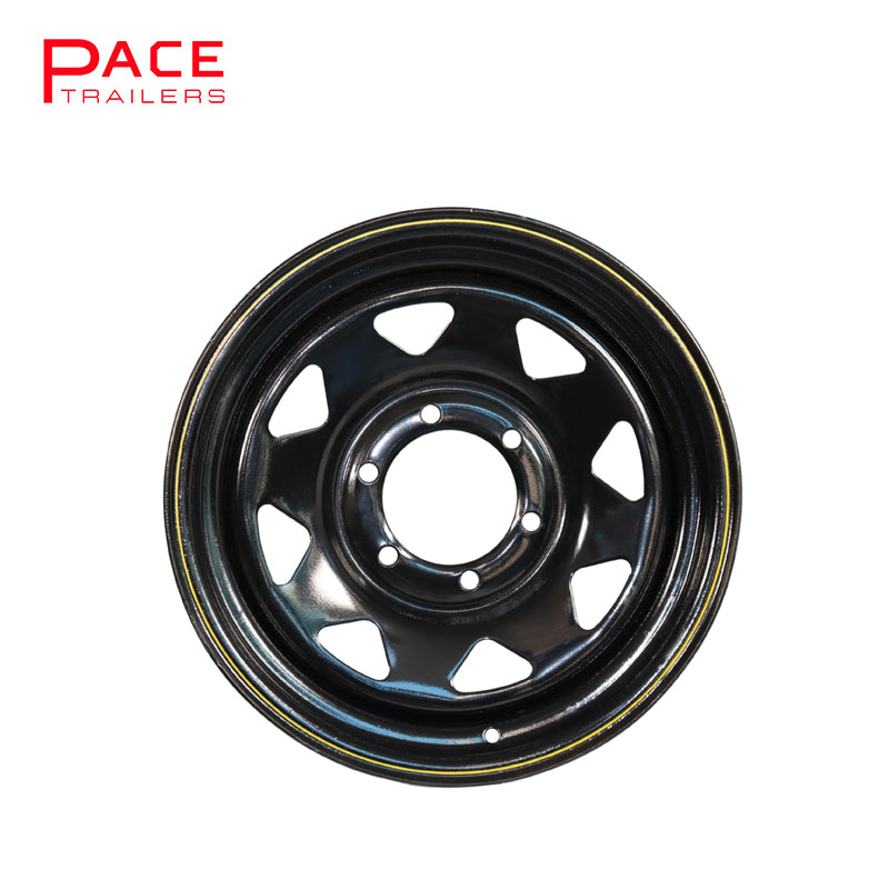 15x6" Landcruiser Black Sunraysia Rim — Pace Trailers Pty Ltd