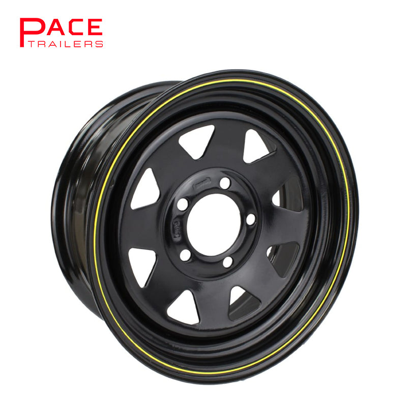 14x6" HQ Black Sunraysia Rim — Pace Trailers Pty Ltd