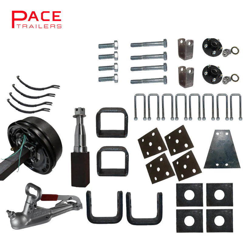 Diy Tandem Axle trailer Kit 2000 Kg rated Solid beam axles (Hydraulic ...